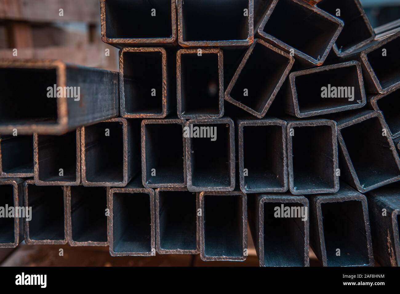 Steel bar for construction.Metal pipe profile. Stock photo of metal ...