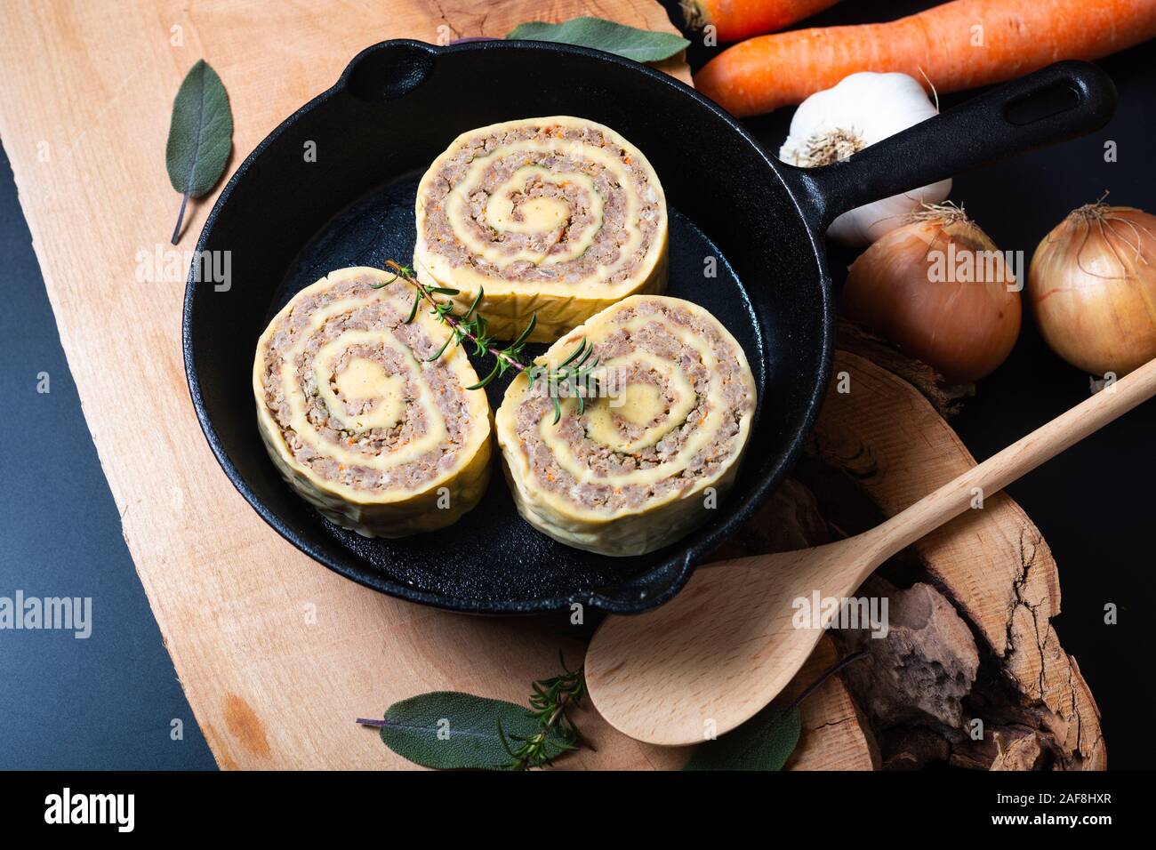Food concept Fleischschnackas Alsatian, Alsace French local food meat ...