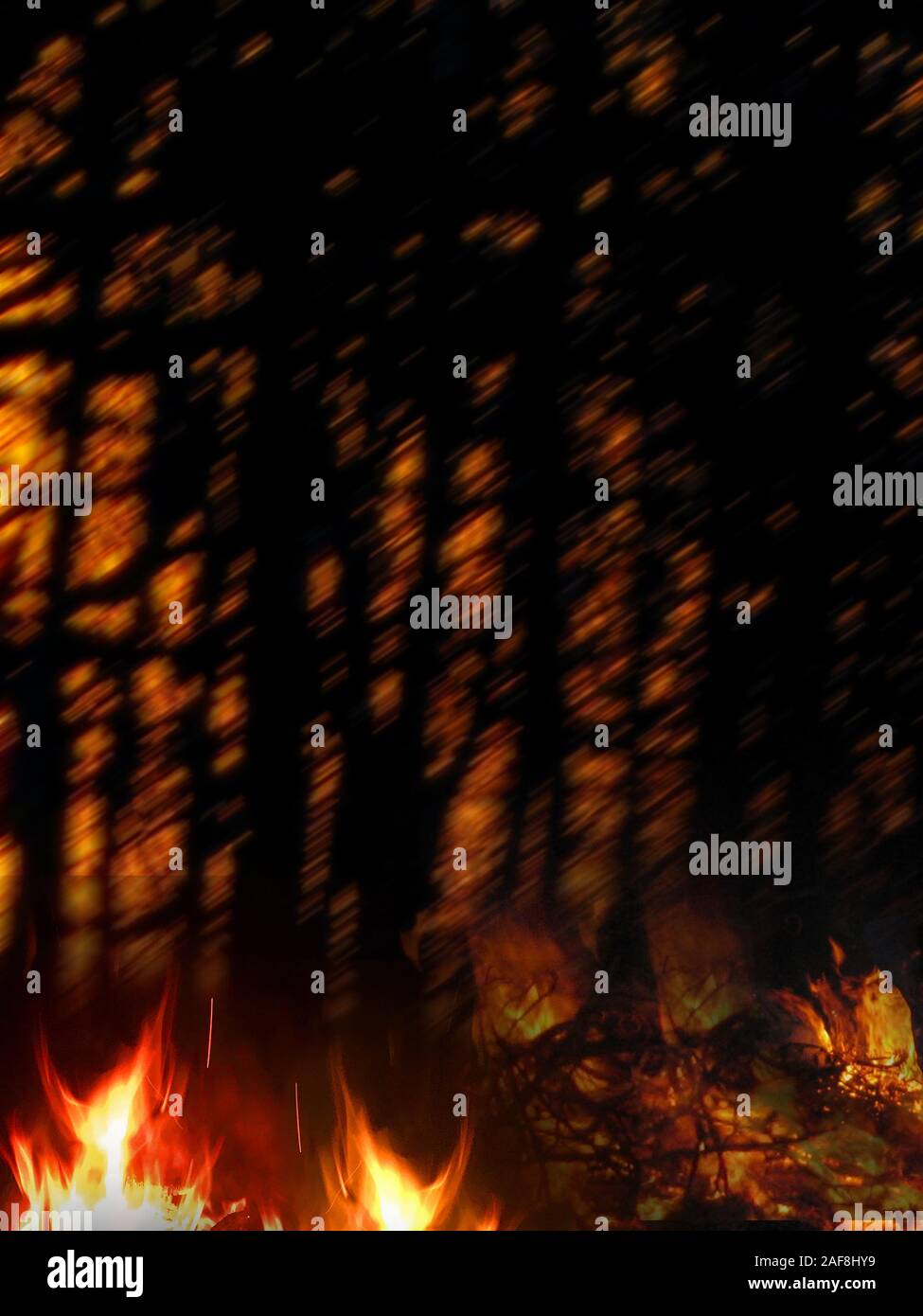 Night Scene Campfire Wood Log High Resolution Stock Photography and ...