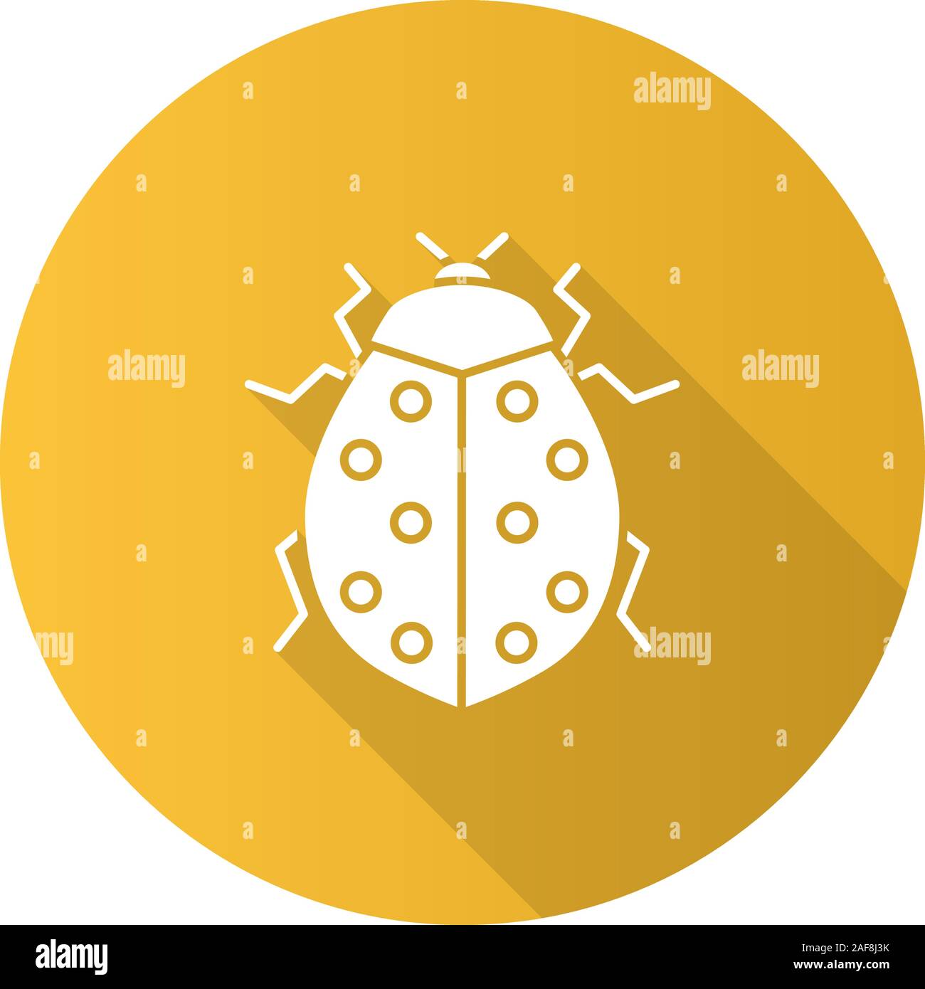 Ladybug flat design long shadow glyph icon. Ladybird. Insect. Vector ...
