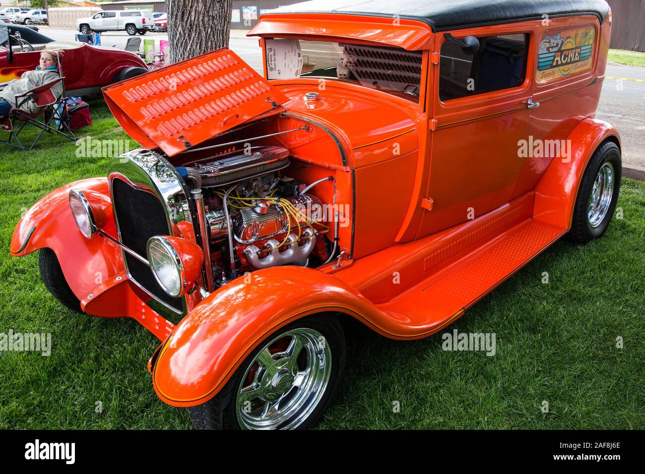 A customized 1929 Ford Delivery Van in the Moab April Action Car Show ...