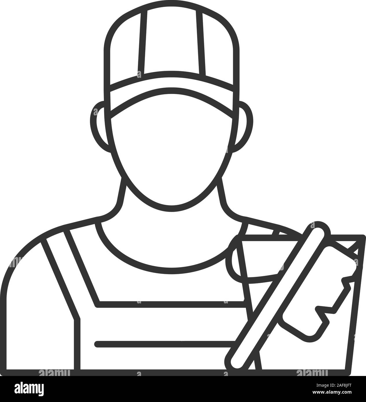 Janitor Drawing Janitor Cleaner Holding Mop Bucket Cartoon" Art Print