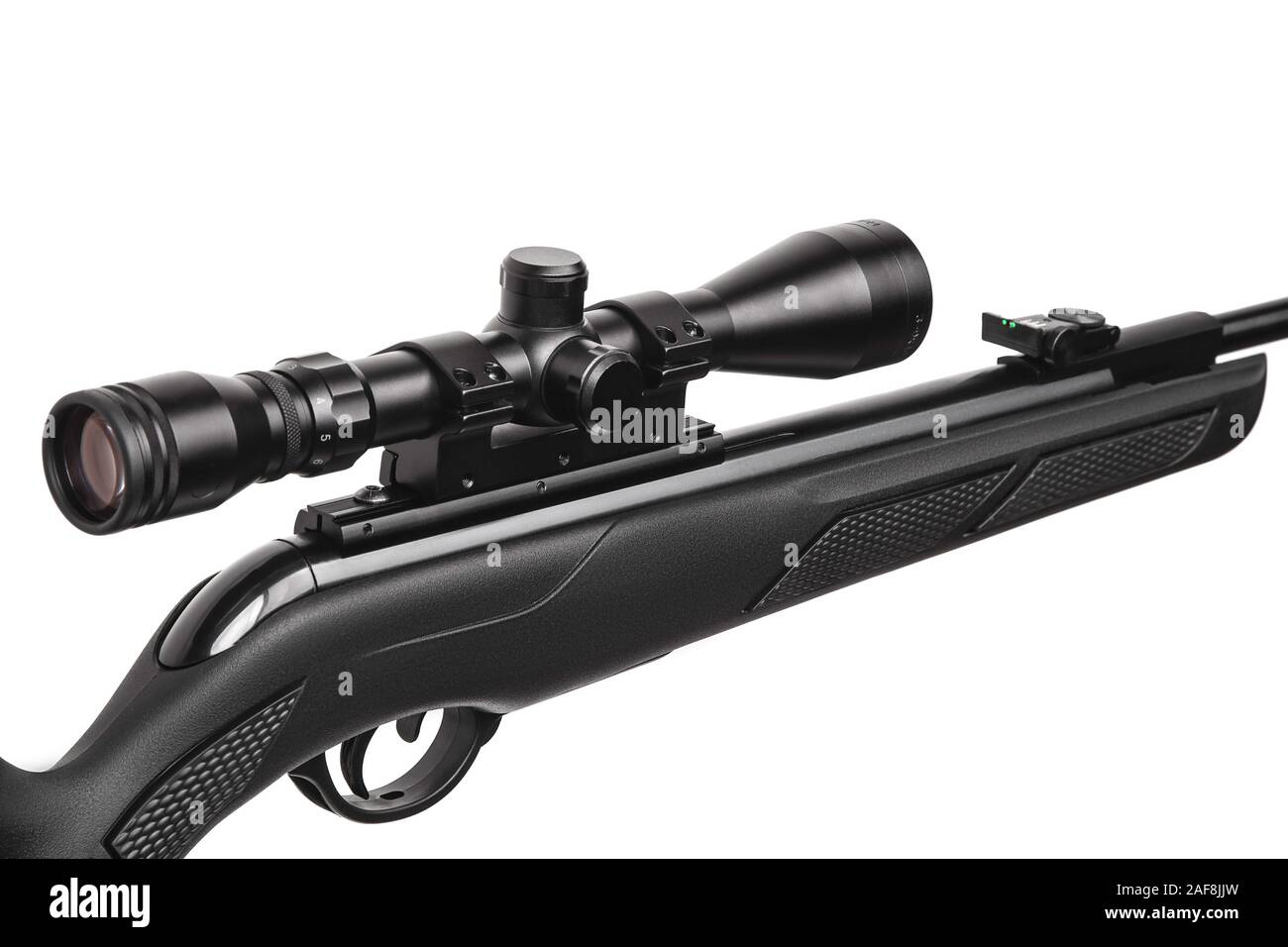 Pneumatic rifle isolated on white background. Modern air rifle with an ...