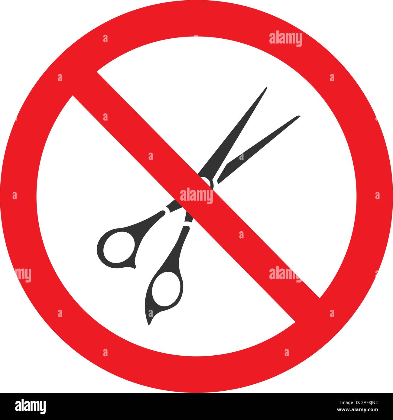 Forbidden sign with scissors glyph icon. No cutting prohibition. Stop ...