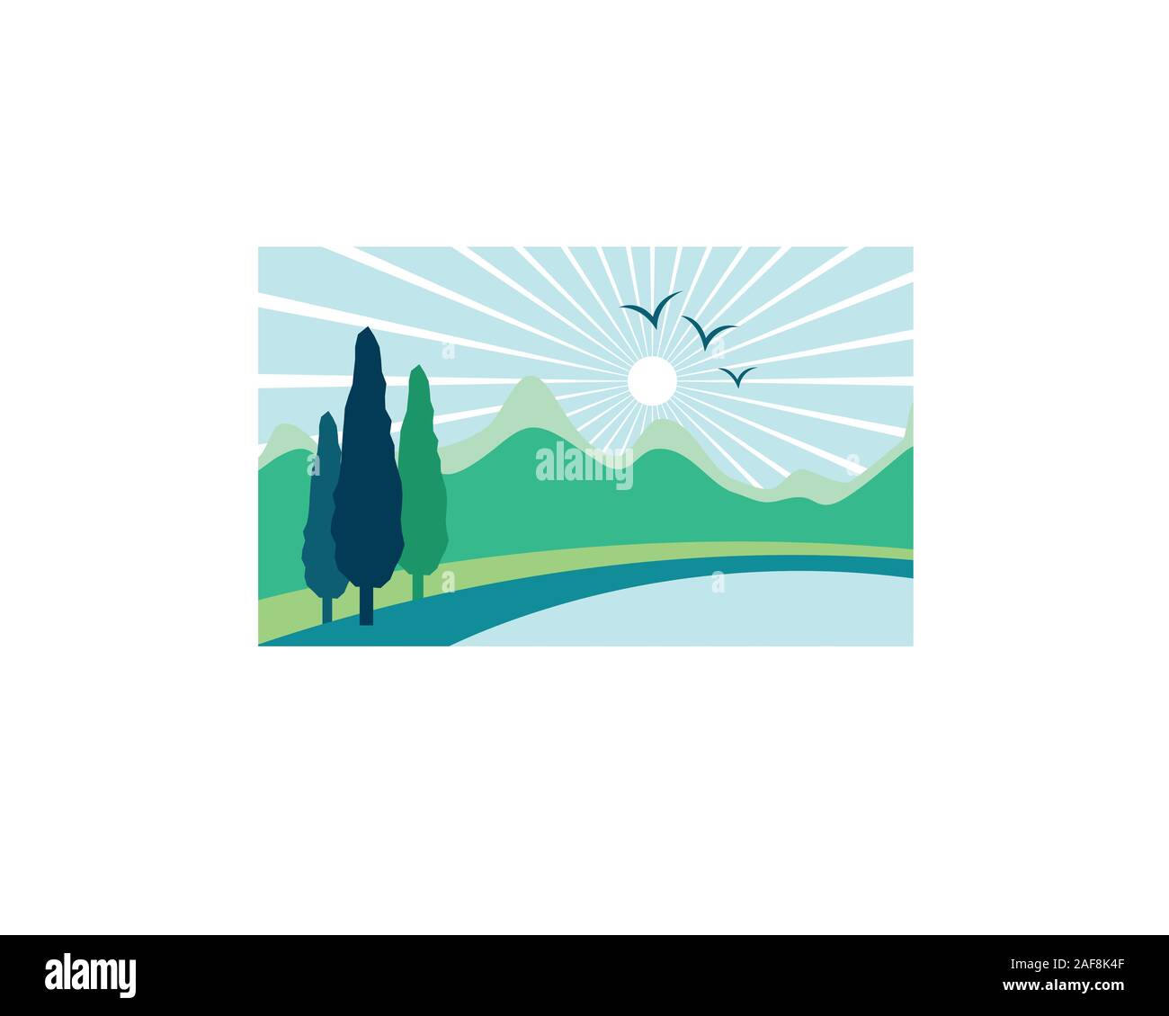 Morning scenery in forest Cut Out Stock Images & Pictures - Alamy