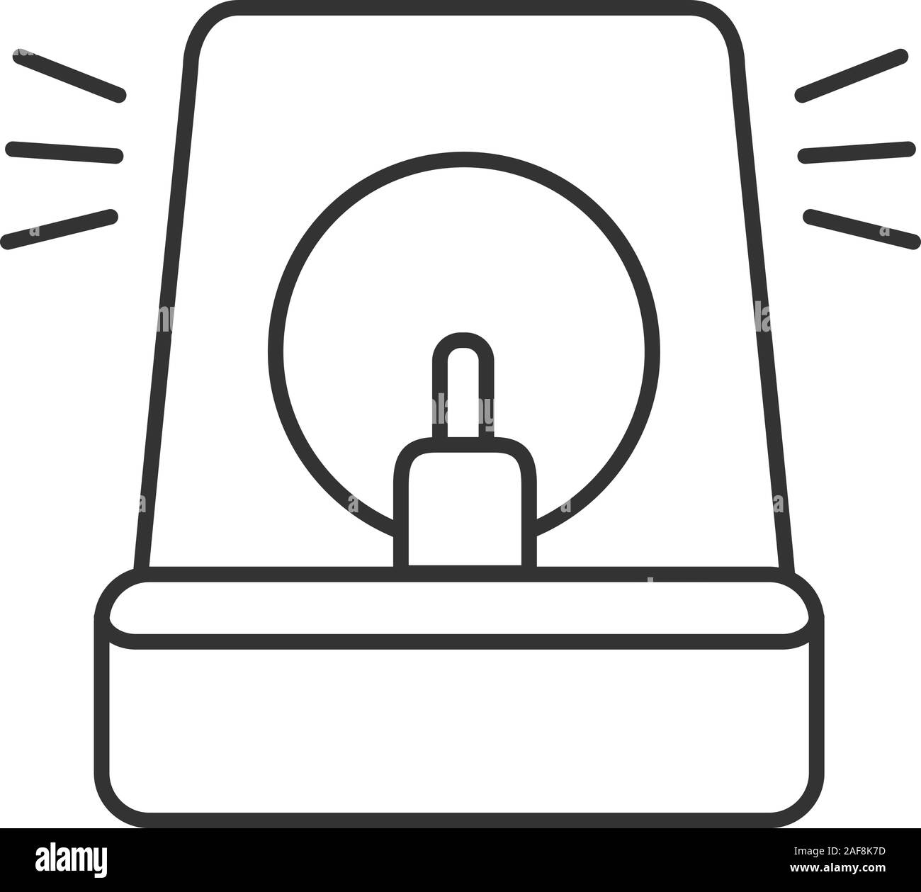 Fireman siren linear icon. Police alarm. Thin line illustration ...