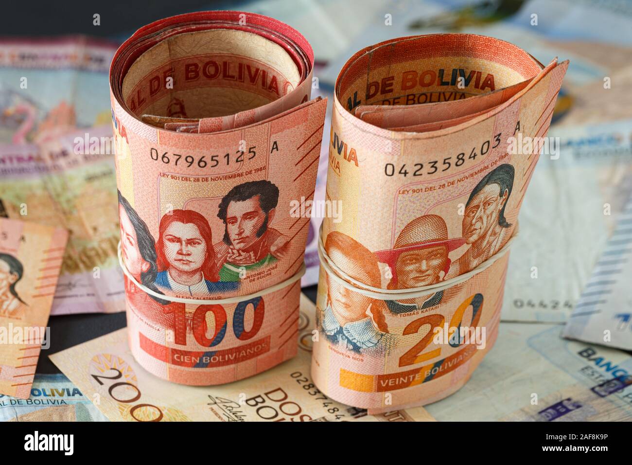 Bolivia money, bolivianos, Various banknotes Stock Photo - Alamy