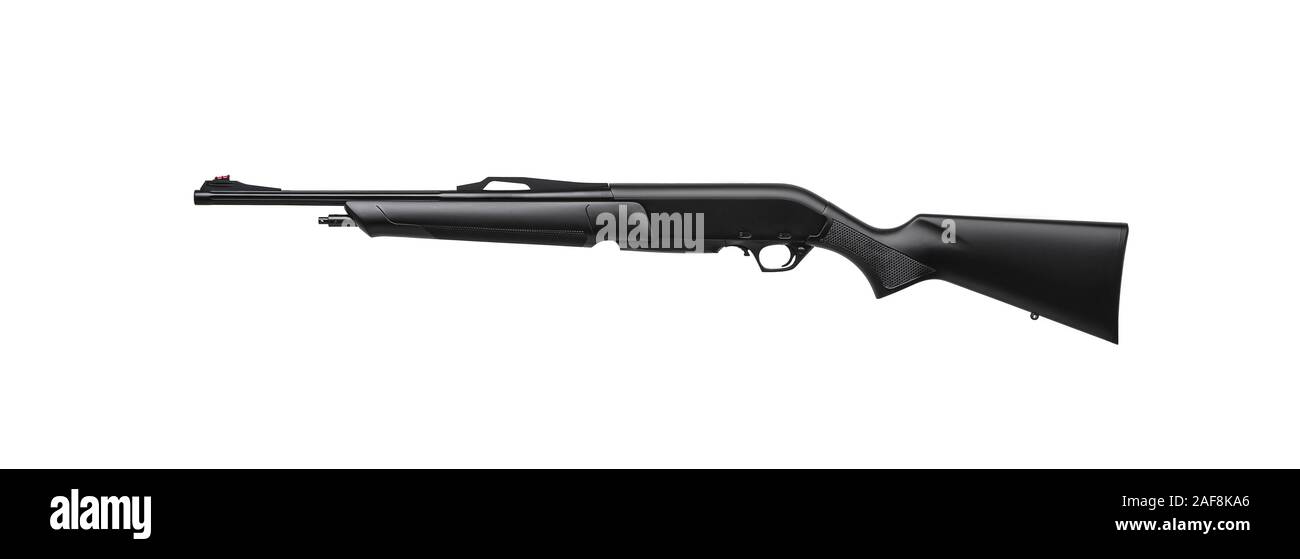 modern semi-automatic hunting rifle isolated on white background Stock ...