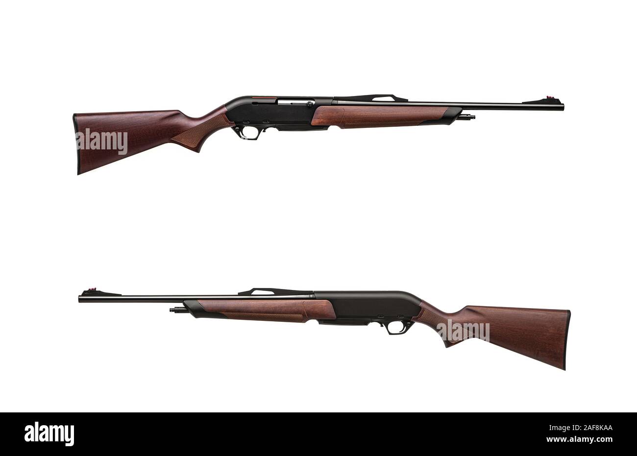 modern semi-automatic hunting rifle isolated on white background Stock ...