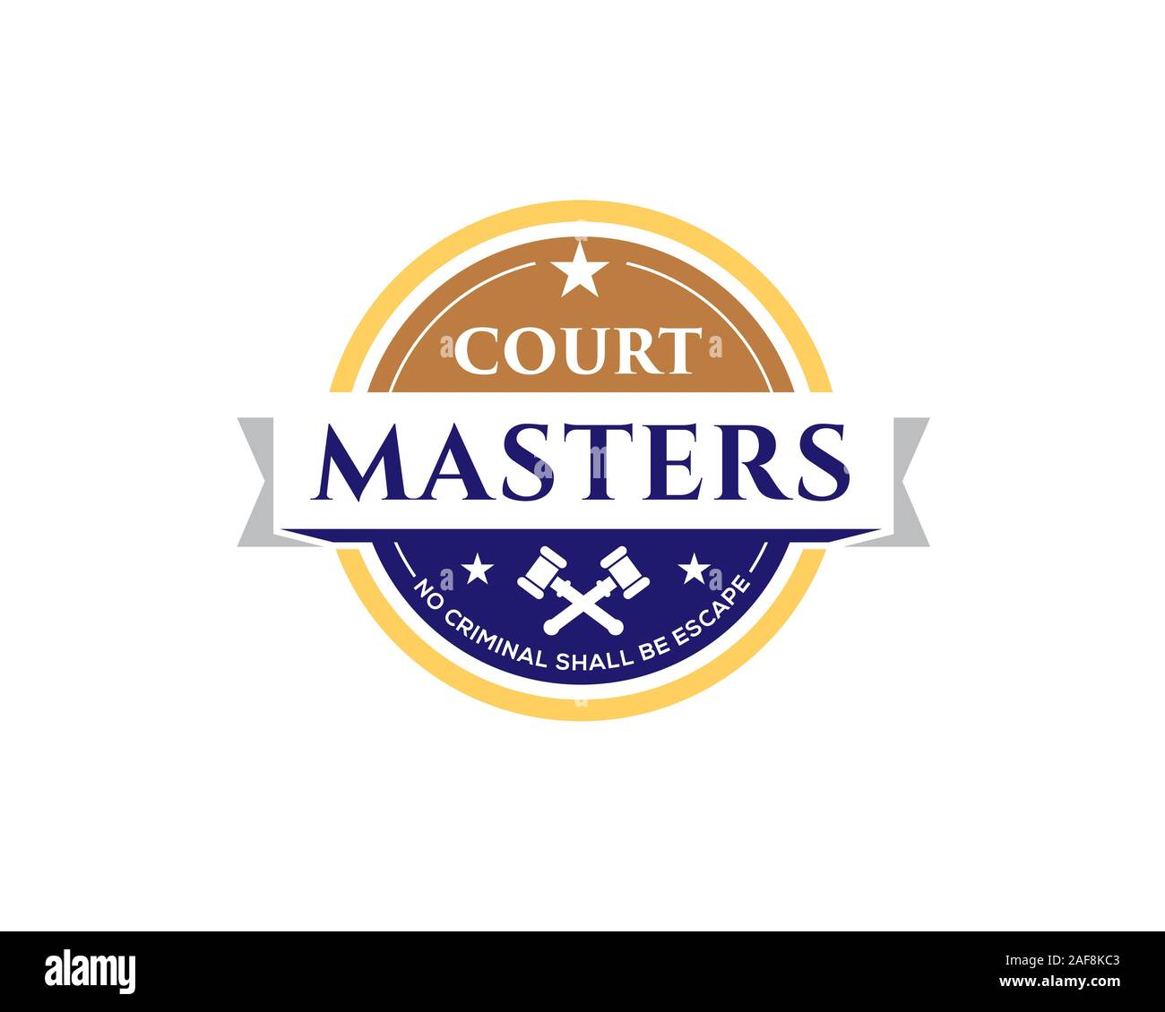 legal court masters logo emblem with hammers and stars Stock Vector ...