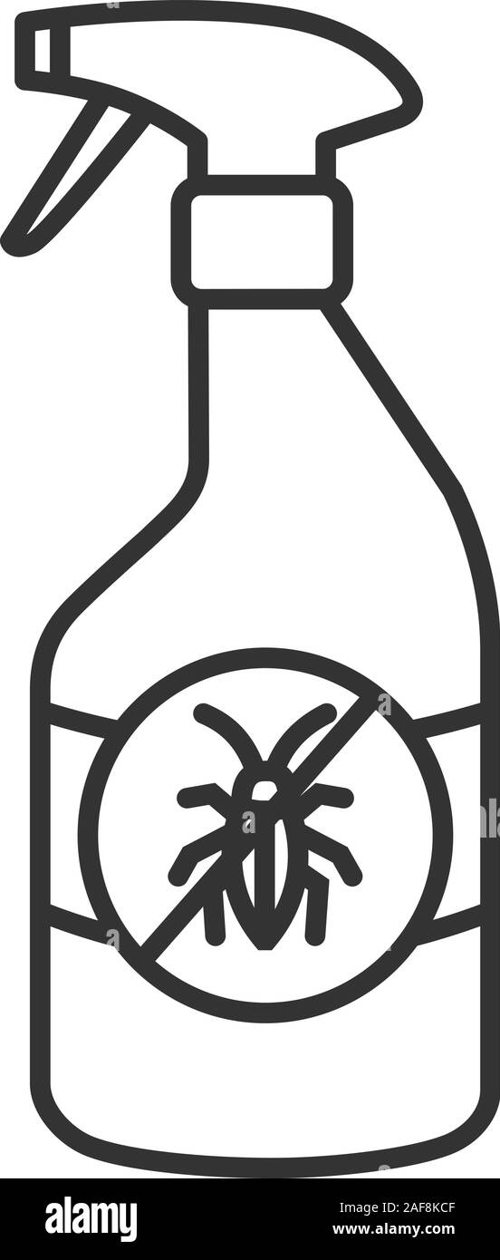 Insects repellent linear icon. Anti-cockroach spray. Thin line ...