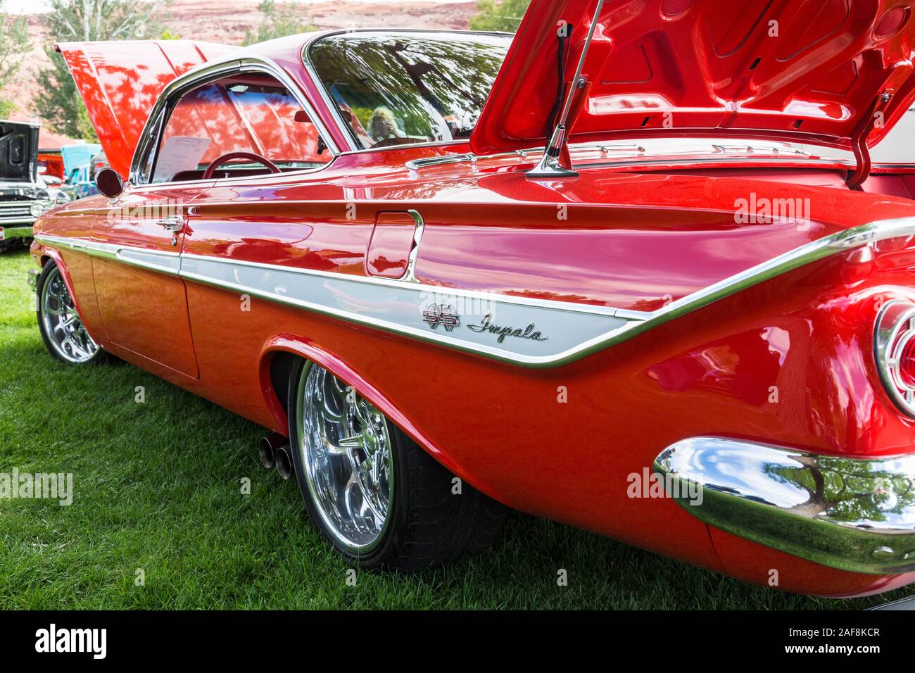 A restored and modified 1961 Chevrolet Impala SS Super Sport with a ...