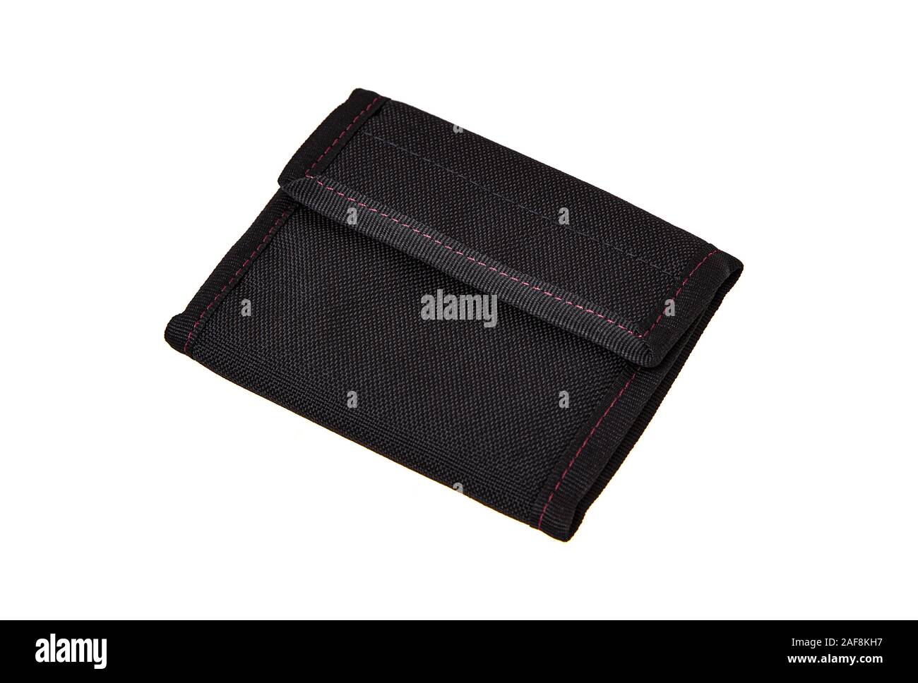 Nylon wallet. Tactical organizer. Black wallet on a white background ...