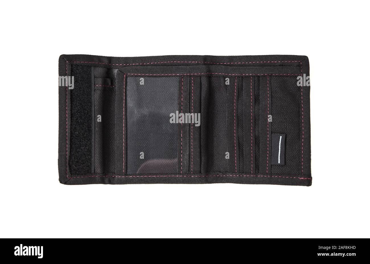 Nylon wallet. Tactical organizer. Black wallet on a white background ...