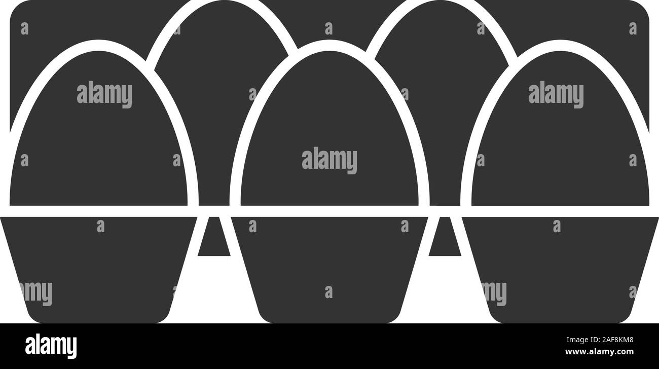 Eggs tray glyph icon. Silhouette symbol. Negative space. Vector ...