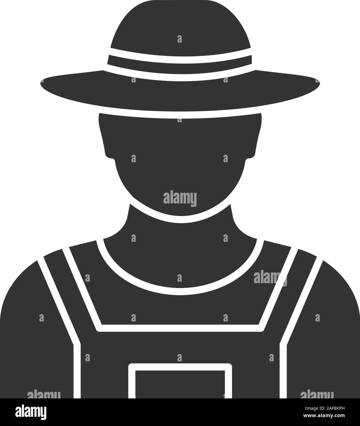 Farmer glyph icon. Agricultural worker. Silhouette symbol. Negative ...