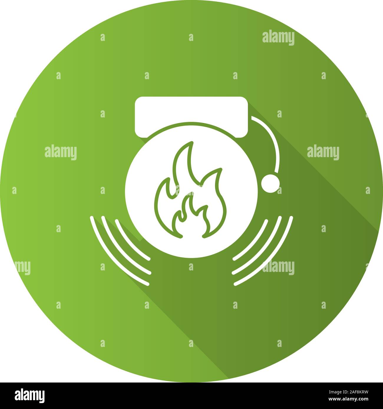 Fire alarm flat design long shadow glyph icon. Alert. Vector silhouette ...