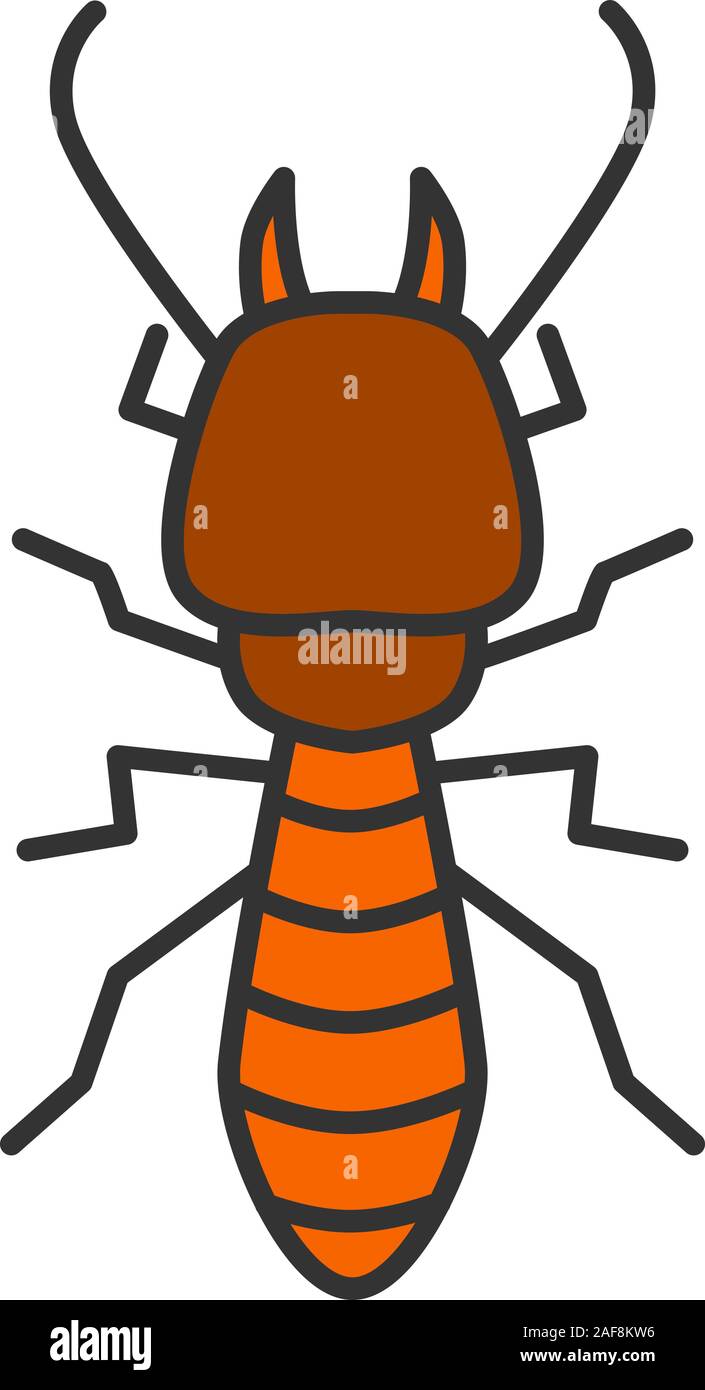 Termite color icon. White ant. Isolated vector illustration Stock ...