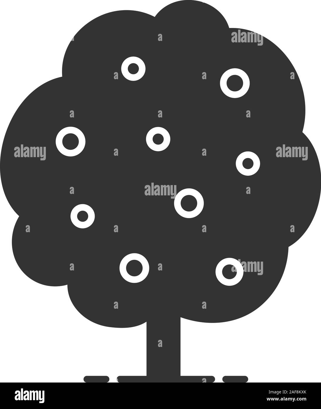 Fruit tree glyph icon. Silhouette symbol. Negative space. Vector ...