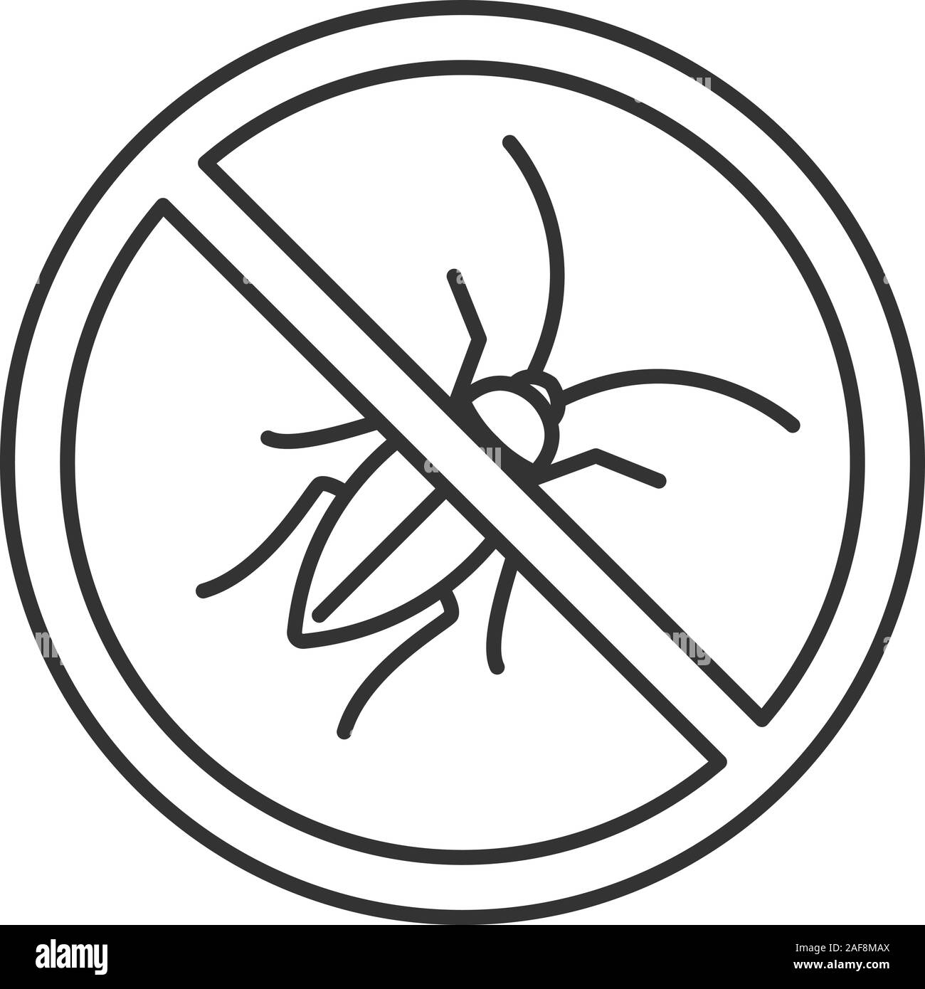 Stop cockroaches sign linear icon. Roach repellent. Pest control. Thin ...
