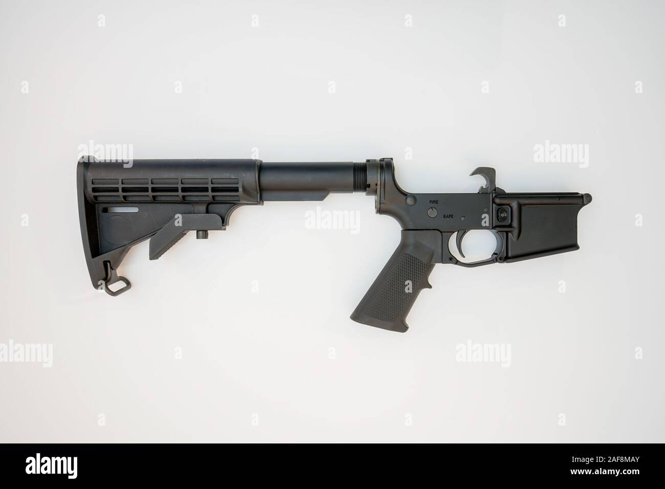 AR15 lower receiver isolated on white background Stock Photo - Alamy