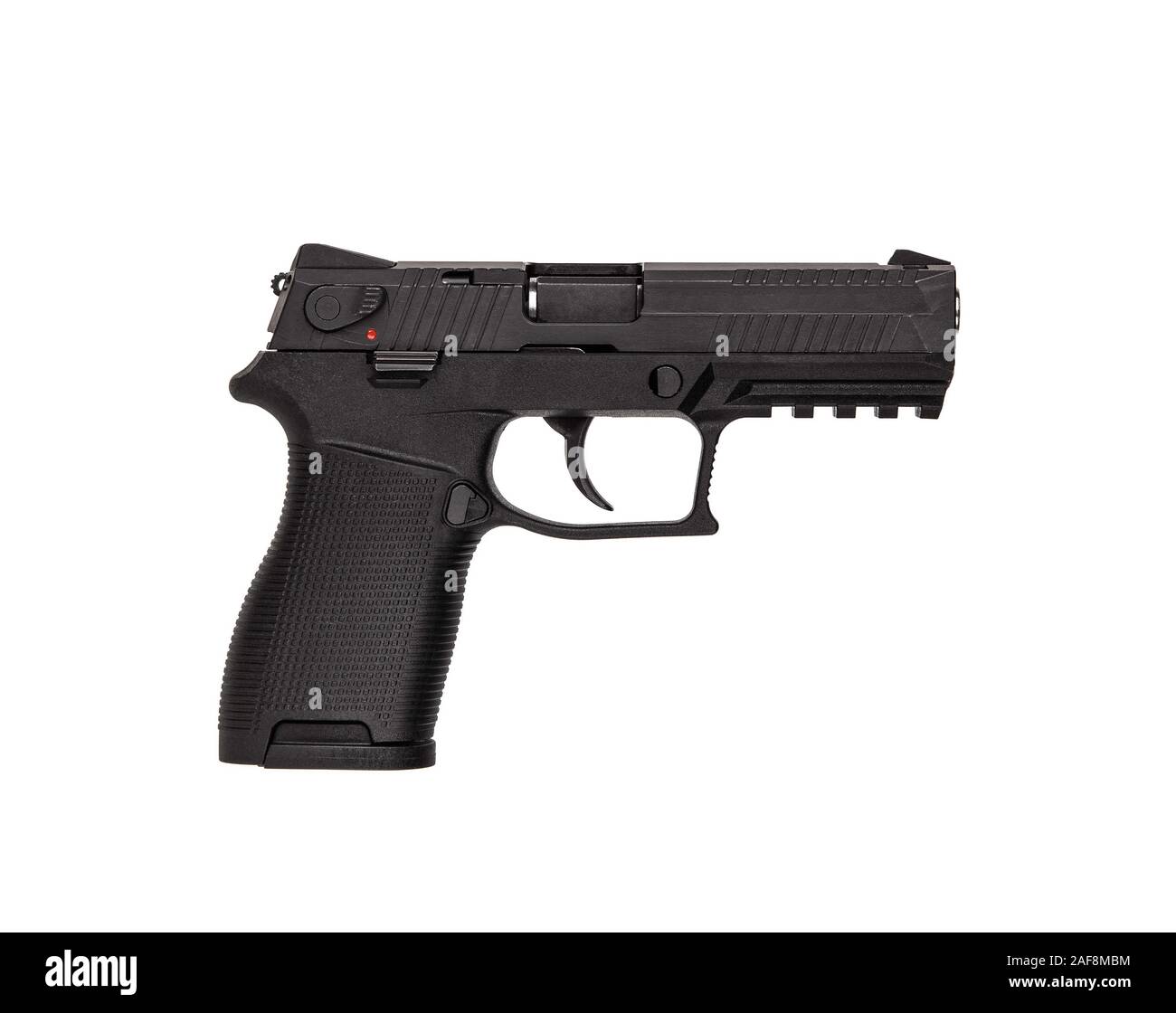 Modern black gun isolate on a white background. Pistol. Weapons for ...