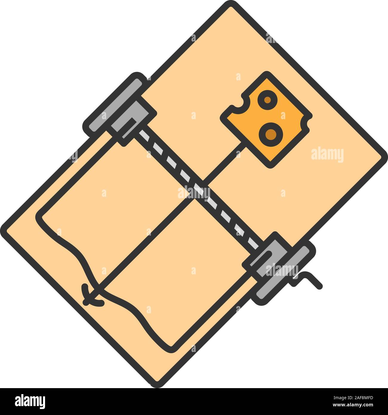 Mouse trap color icon. Rodents bait. Isolated vector illustration Stock ...