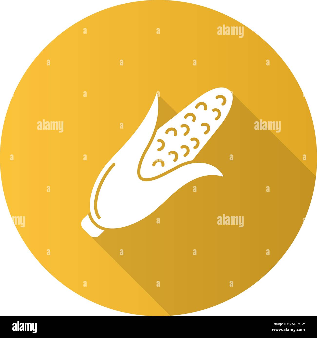 Corn flat design long shadow glyph icon. Maize. Agriculture. Vector ...