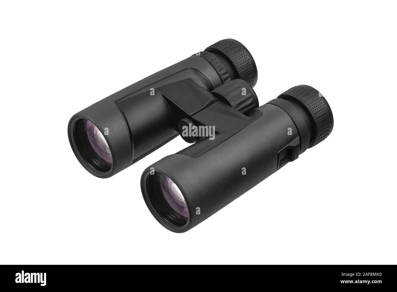 Modern binoculars isolated on white background. Optical device for long ...