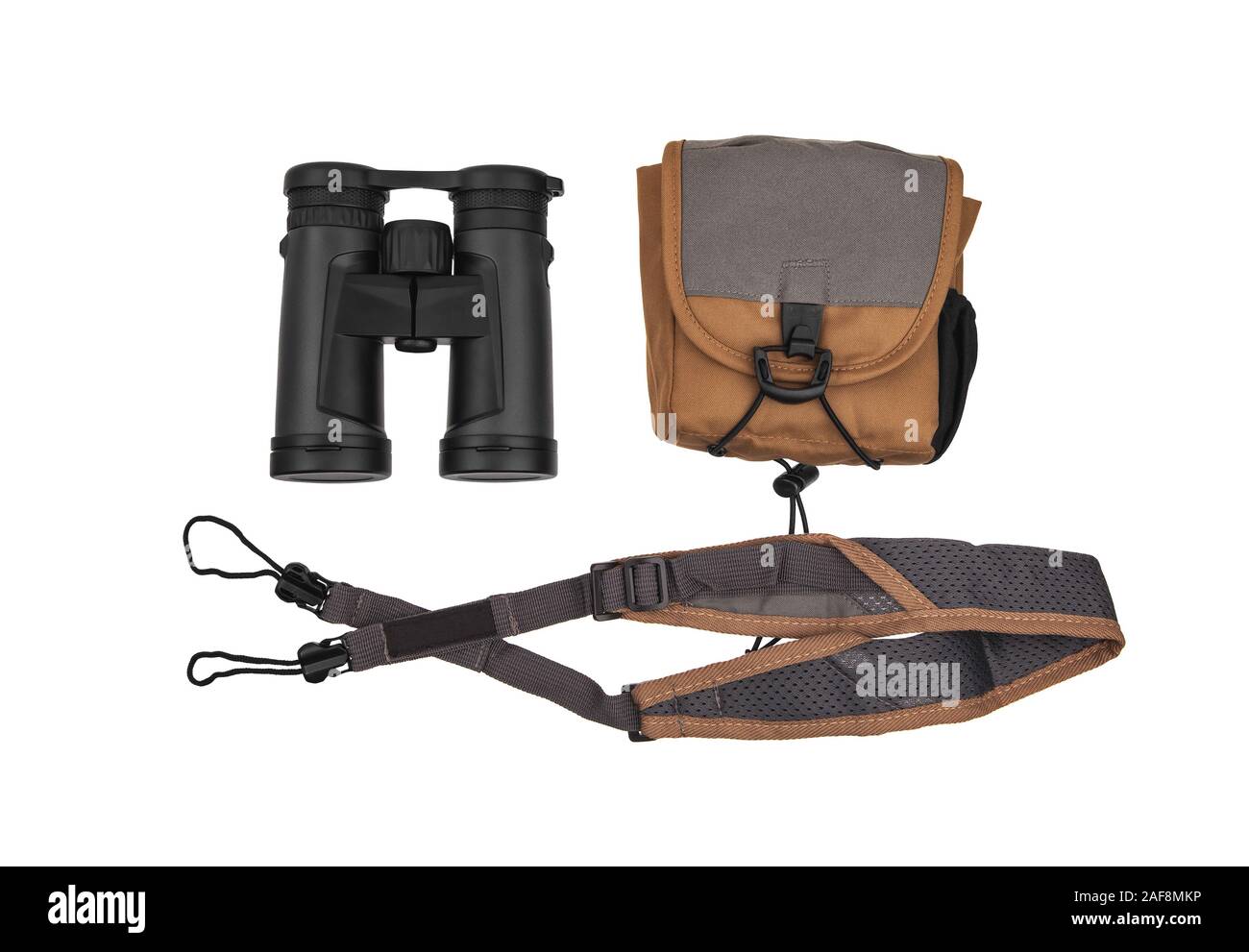 Modern binoculars isolated on white background. Optical device for long ...