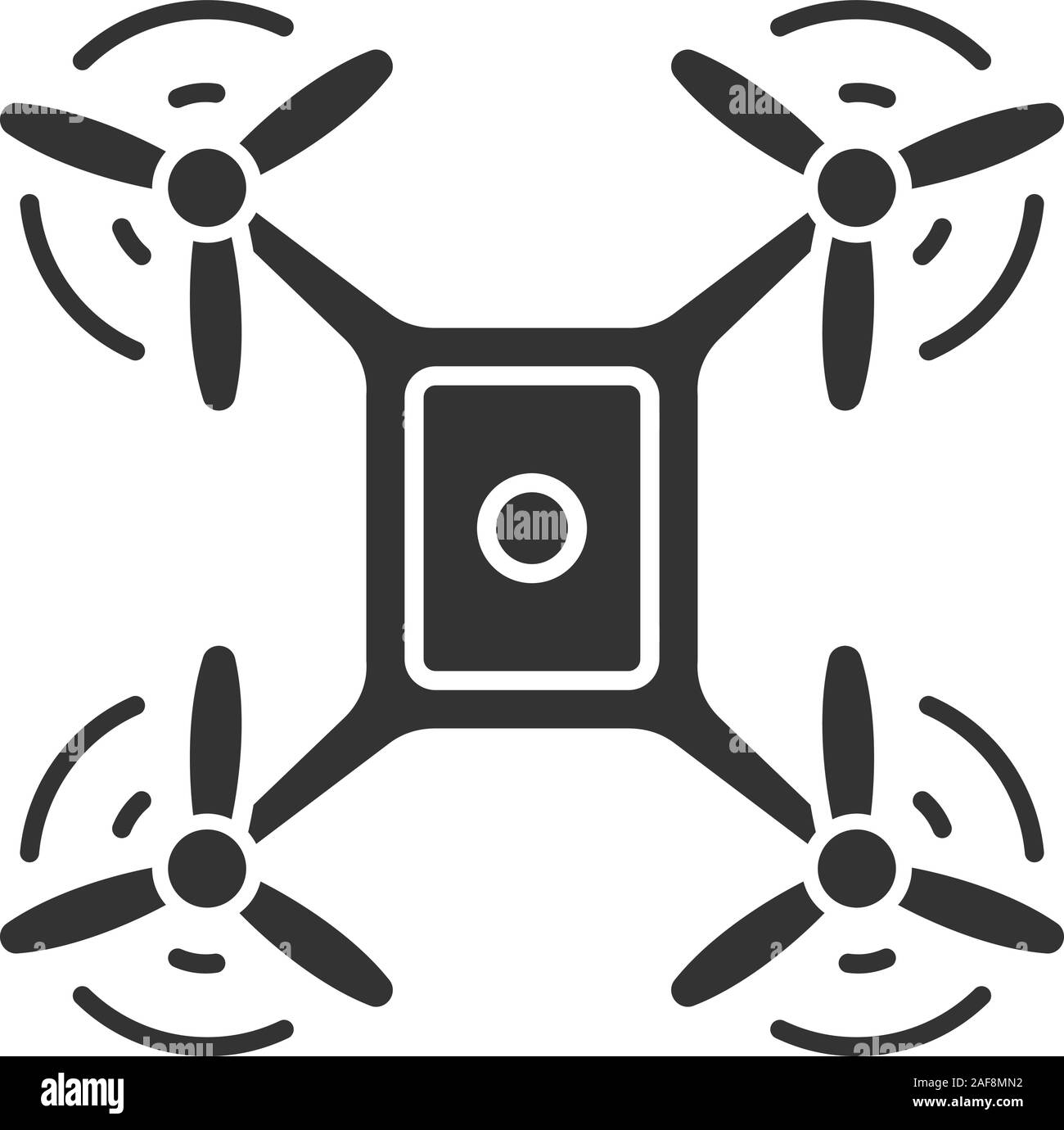 Quadcopter Glyph Icon Drone Silhouette Symbol Copter Negative Space