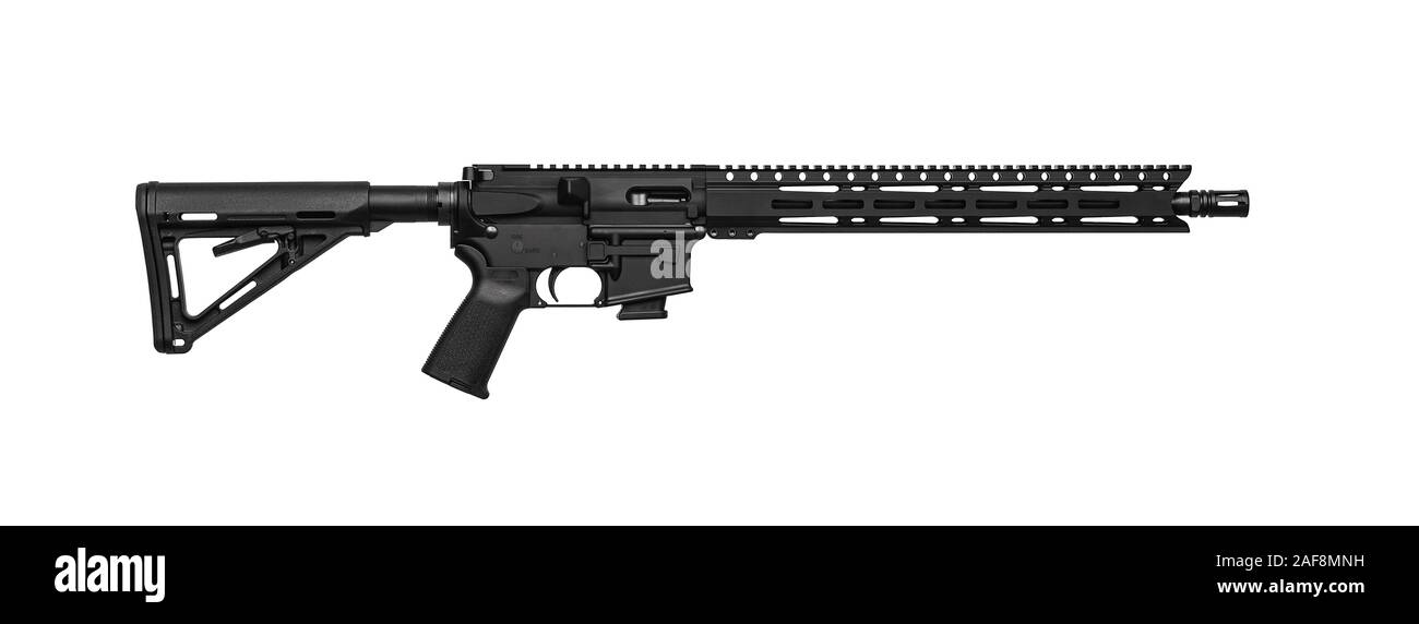 Modern automatic rifle isolated on white background Stock Photo - Alamy