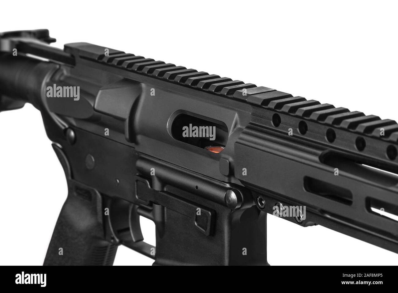 Modern automatic rifle isolated on white background Stock Photo - Alamy