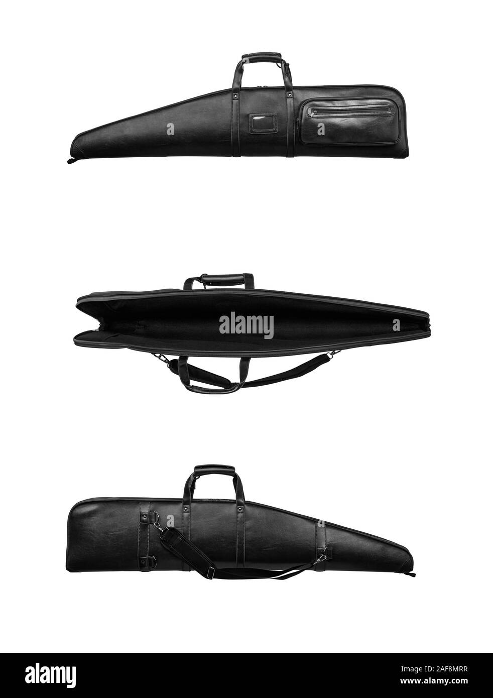 Luxury brown leather weapon case isolate on white background Stock ...