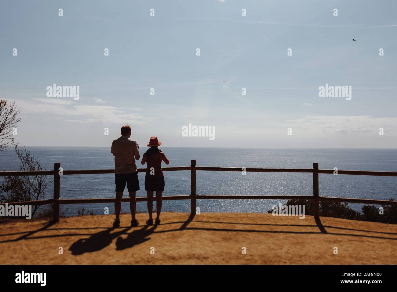 Back view man facing ocean hi-res stock photography and images - Alamy