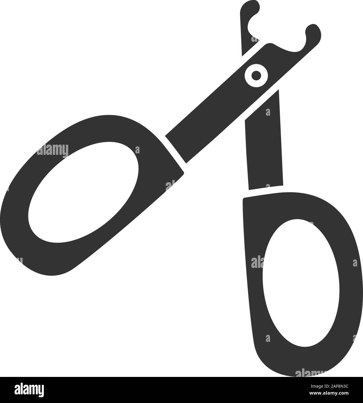 Pet nail clippers glyph icon. Claw scissors. Silhouette symbol ...