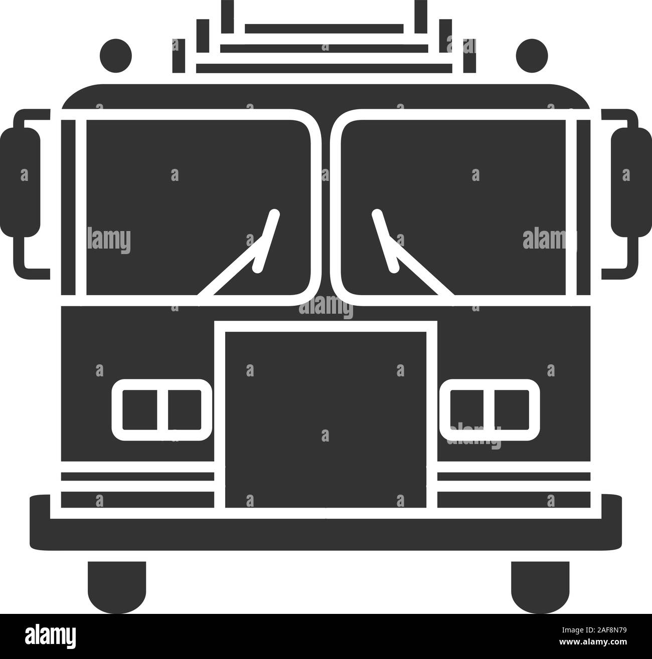 Fire engine glyph icon. Firefighting truck. Silhouette symbol. Negative ...