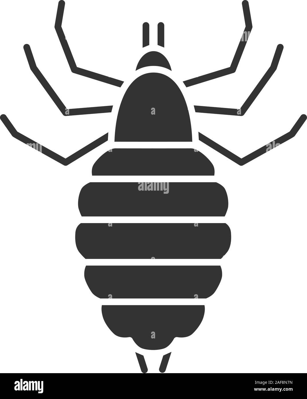 Louse glyph icon. Human parasite. Silhouette symbol. Negative space ...