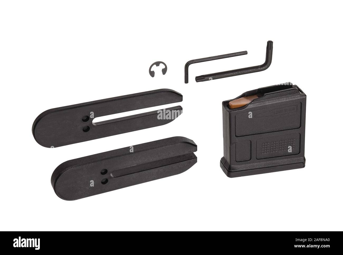 Assault rifle magazine isolated on white background Stock Photo - Alamy