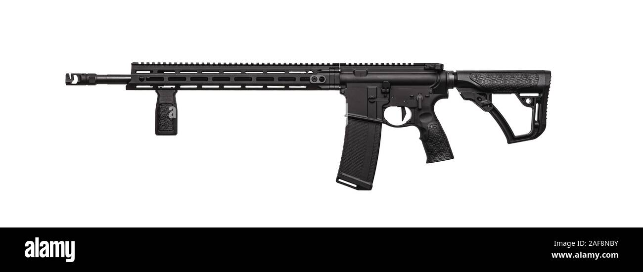 Modern automatic rifle isolated on white background Stock Photo - Alamy