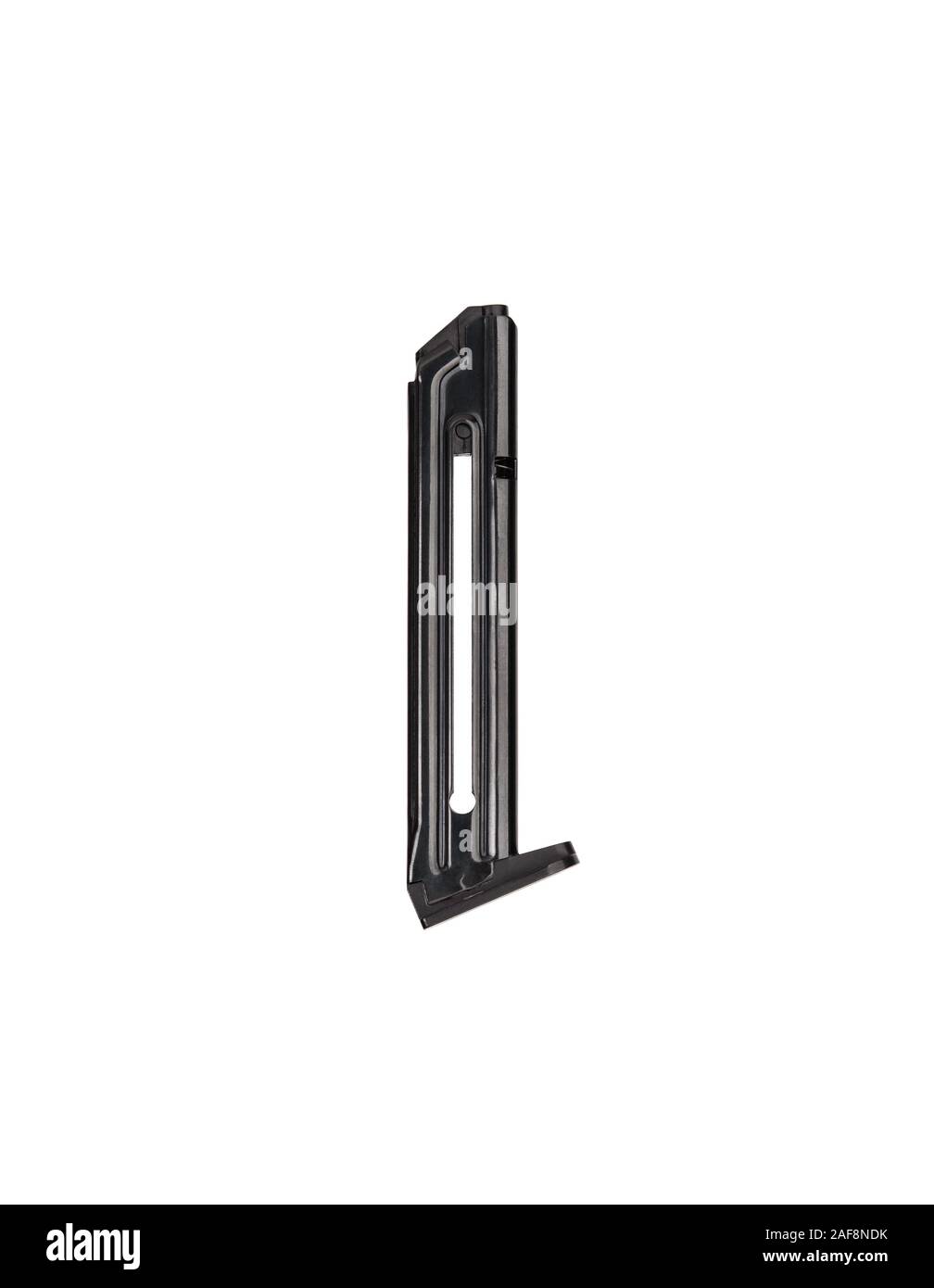 Handgun magazine on white surface. Clip for a modern semi-automatic ...