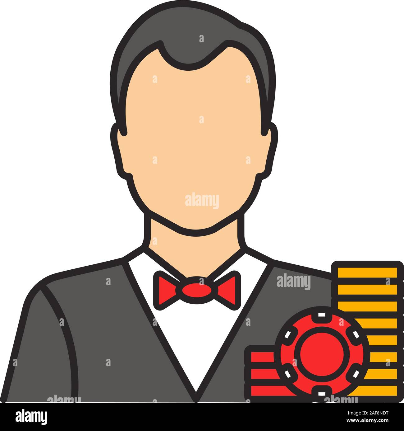 Croupier icon cartoon style Stock Vector Images - Alamy