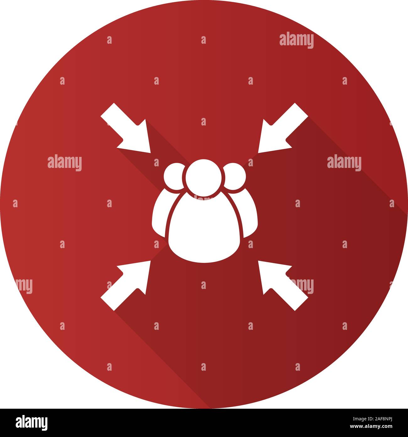 Fire assembly point flat design long shadow glyph icon. Emergency ...