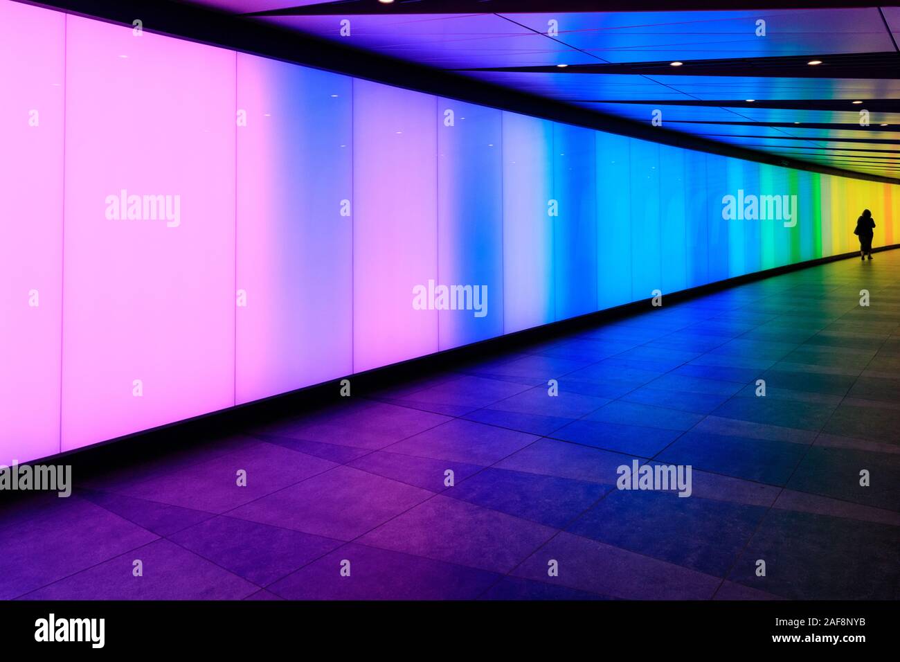 The King's Cross Tunnel, a pedestrian light tunnel with LED ‘art wall ...