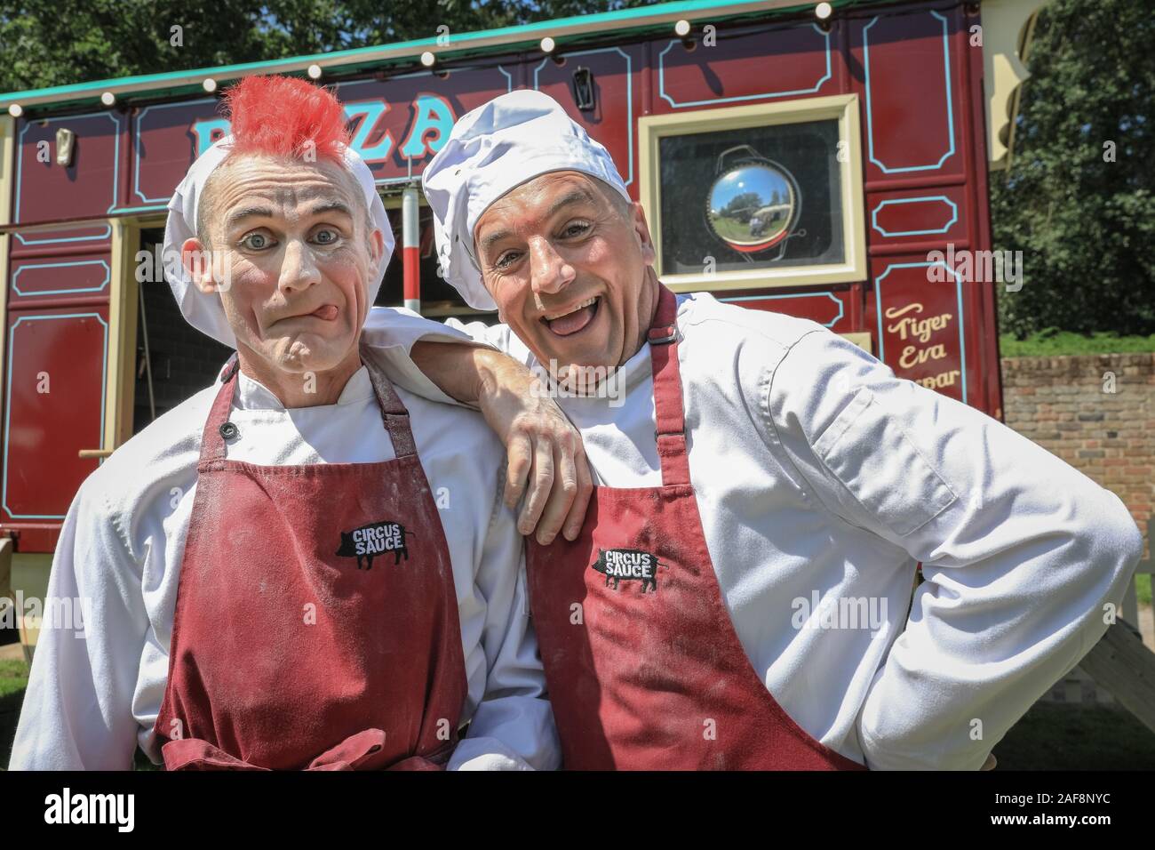 Artists Tweedy the Clown and Jan Erik Brenner joke around with flour ...