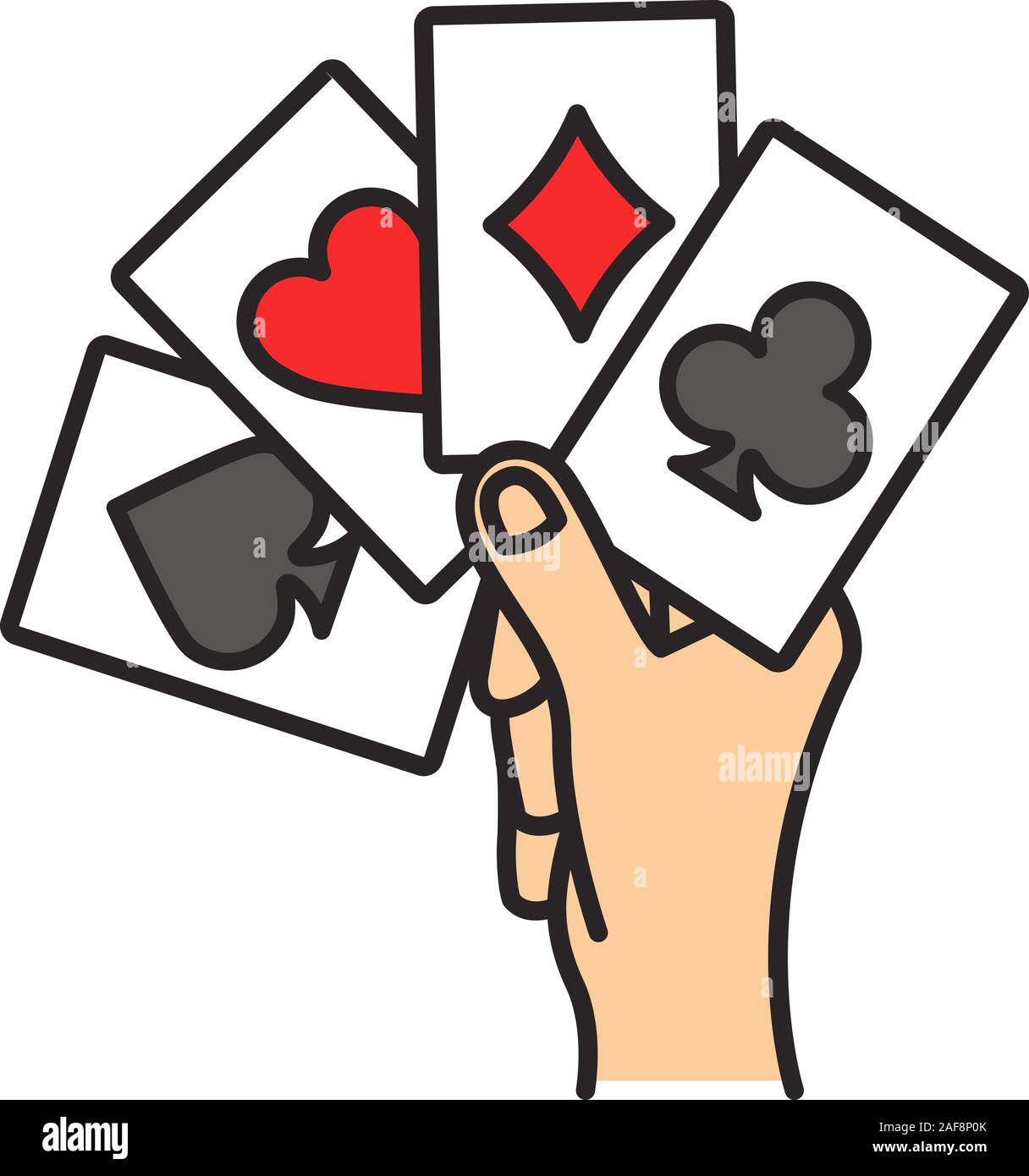 Hand holding play cards drawing Stock Vector Images - Alamy