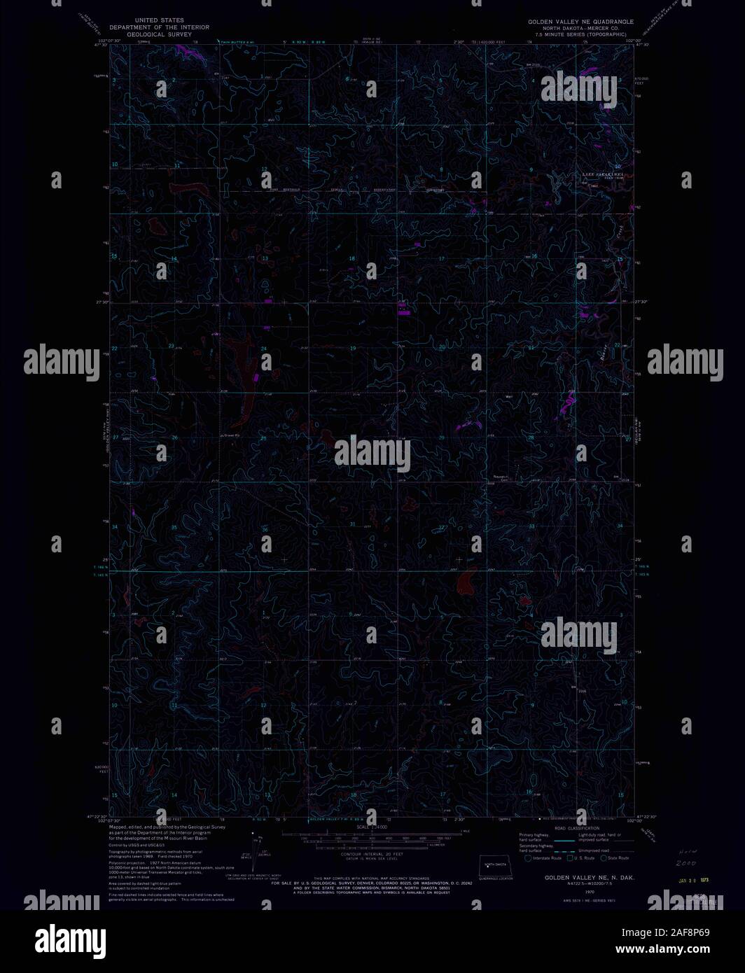 USGS TOPO Map North Dakota ND Golden Valley NE 284053 1970 24000 ...