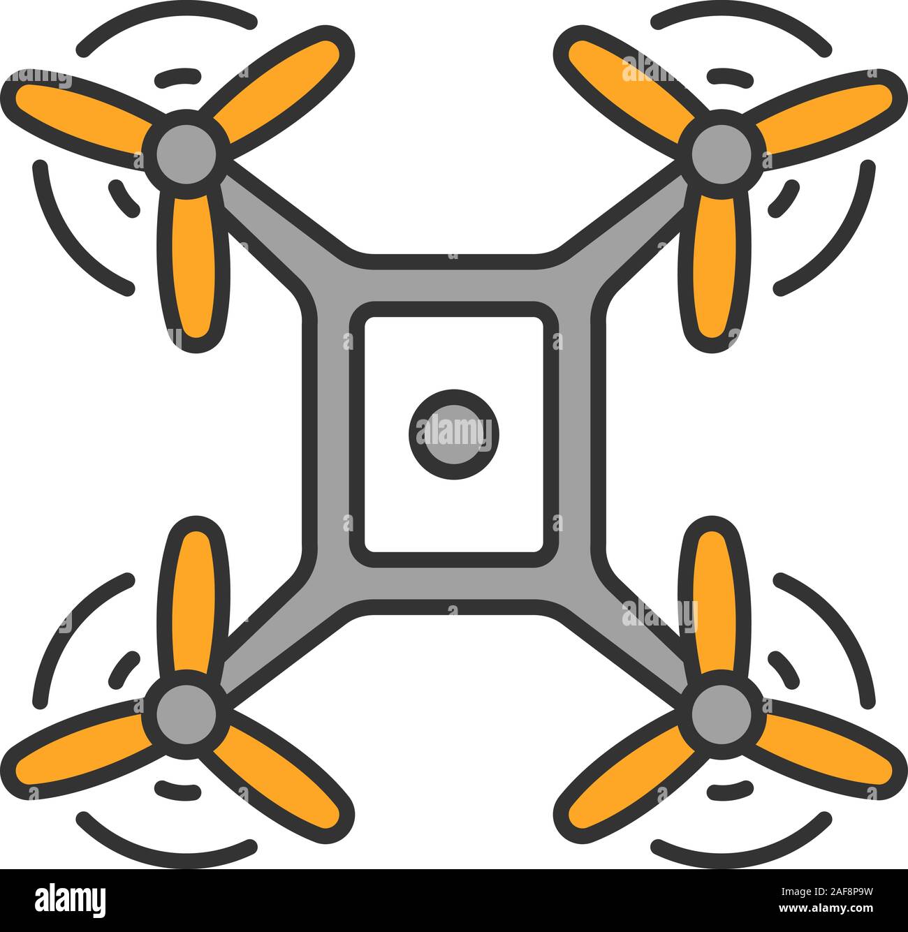 Quadcopter color icon. Drone. Copter. Isolated vector illustration ...