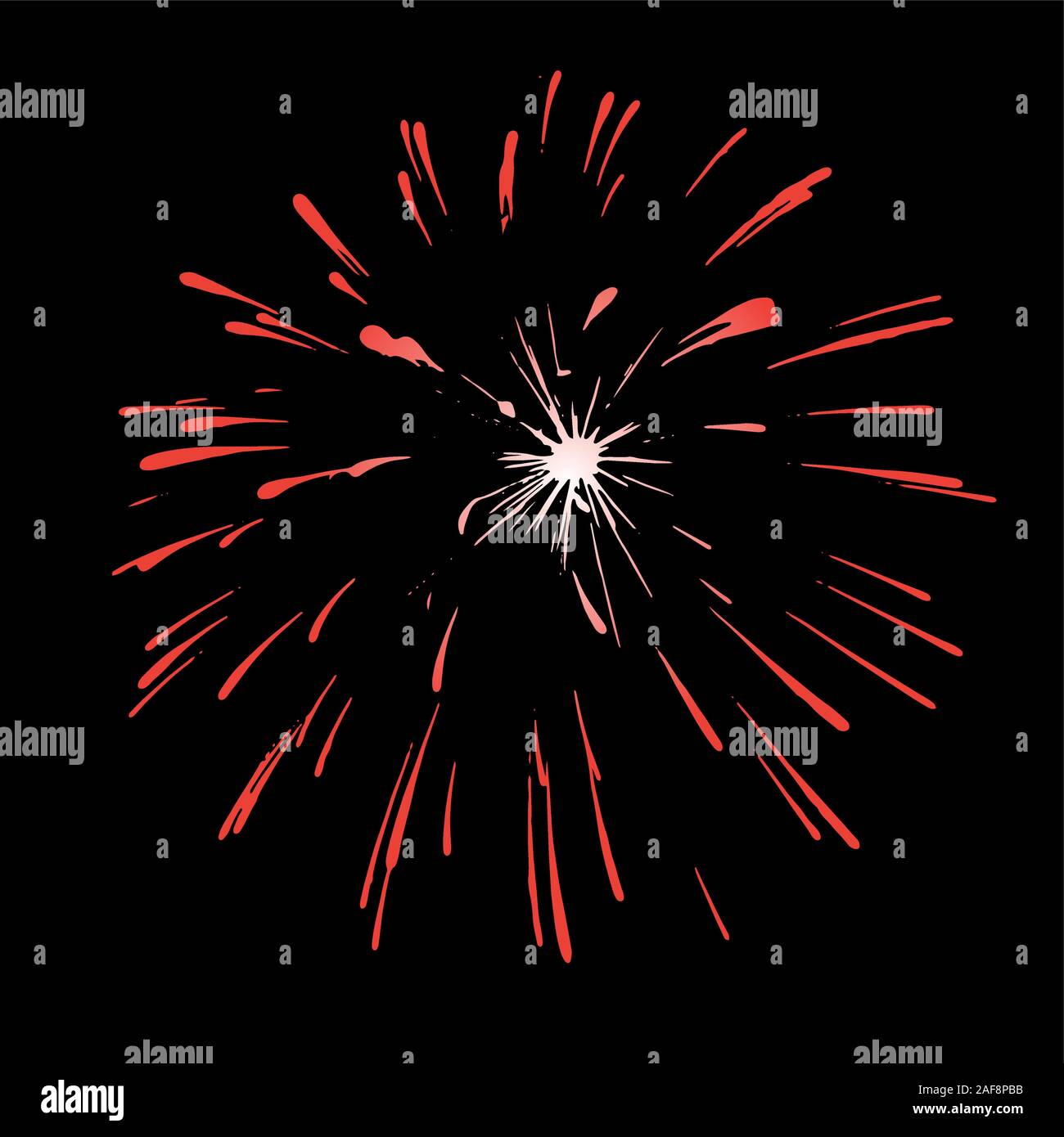 Firework vector in red and cream with black background Stock Vector ...