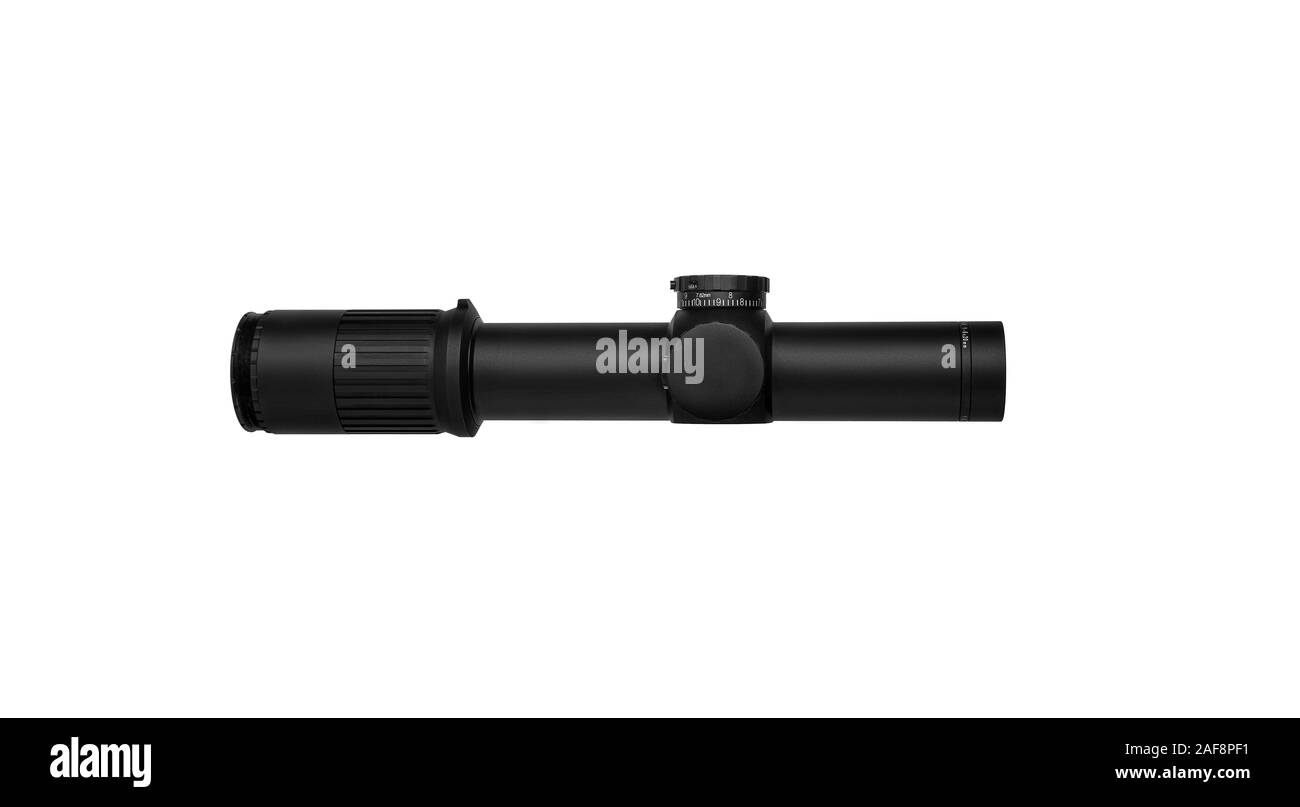 Modern optical sight for sniper and hunting rifles isolated on a white ...